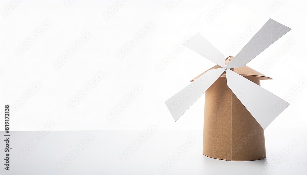 pinwheel or windmill paper origami isolated on white background simple ...