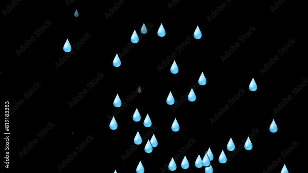2D rain animation: Raindrops falling from the sky in a cartoon ...