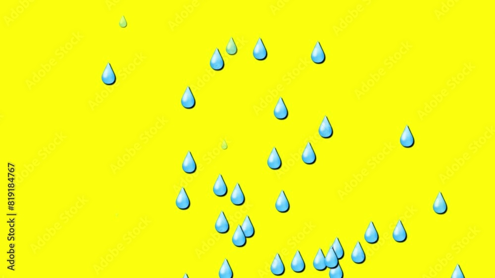 2D rain animation: Raindrops falling from the sky in a cartoon ...