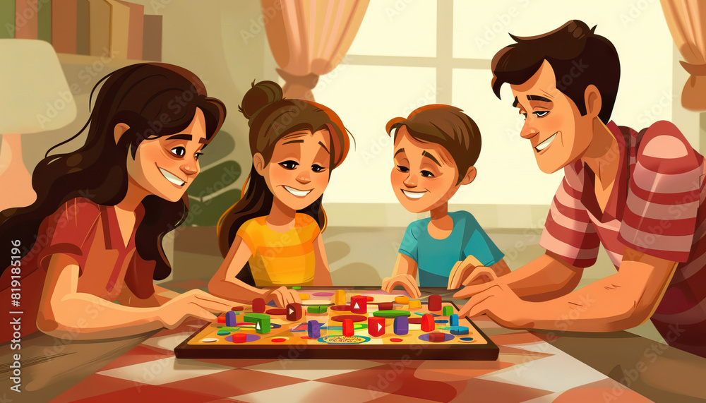 Happy Family Playing Board Games Together - Foster family bonds with ...