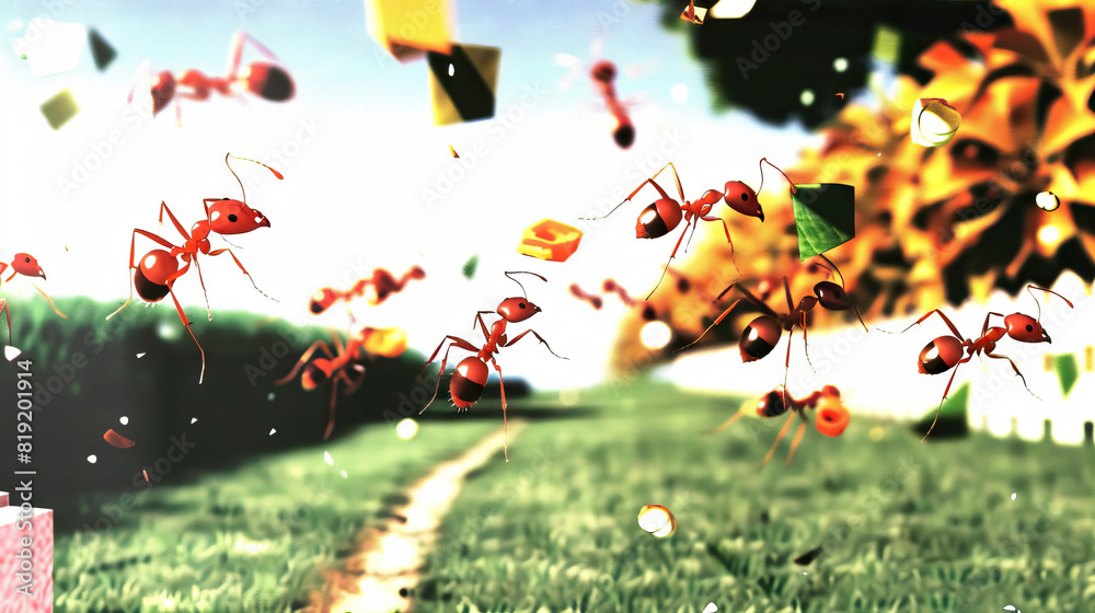 Ant Trails: The Industrious Paths of Ants in the Garden - Imagine a scene where ants march in ...