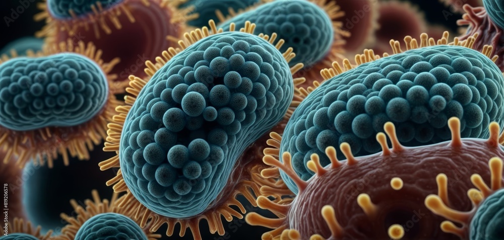 Microorganisms under a microscope. Microbes, bacteria, viruses ...