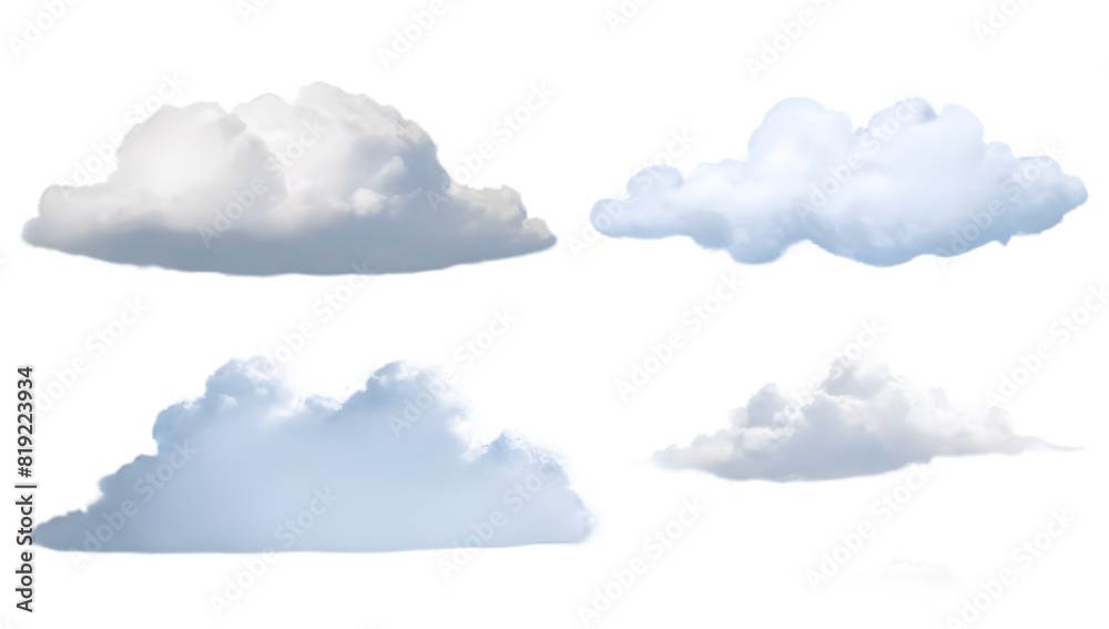 clouds on transparent background, set of clouds png Stock Illustration ...