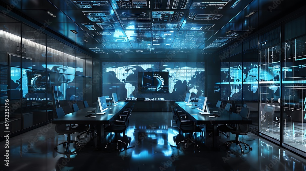 A high-security government facility featuring transparent screens on ...