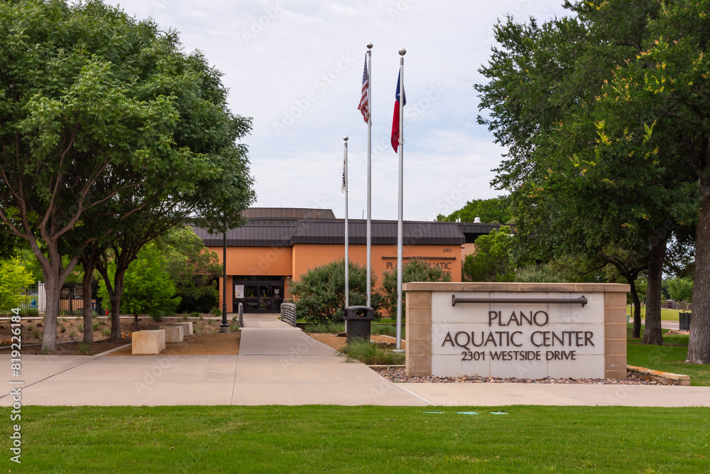 Plano Aquatic Center entrance in Plano, Dallas Metro area, Texas Stock ...