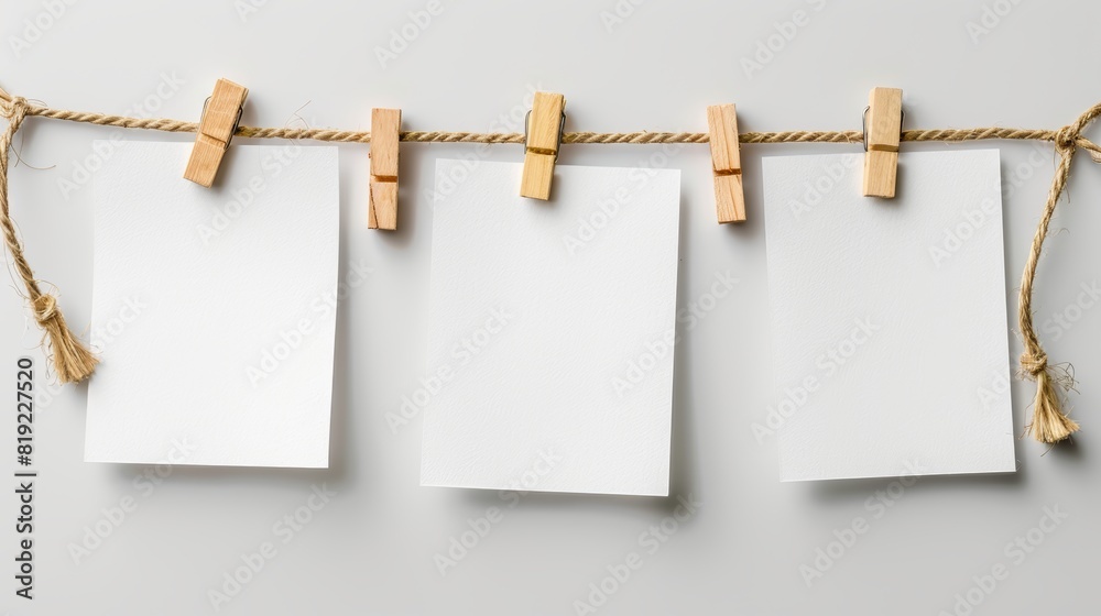 Mockup template for artwork design with blank paper sheet and wooden ...