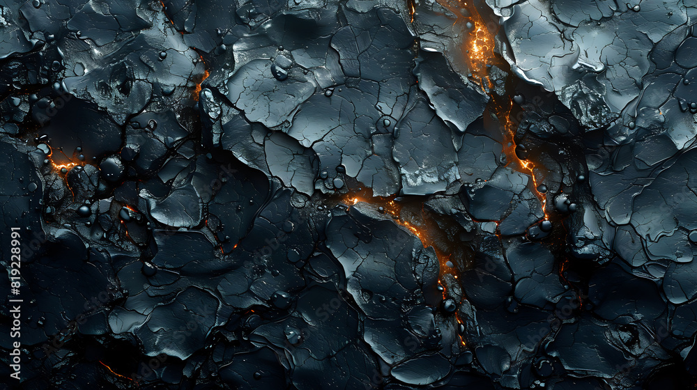 Abstract cracked lava texture with fiery highlights. High-resolution ...
