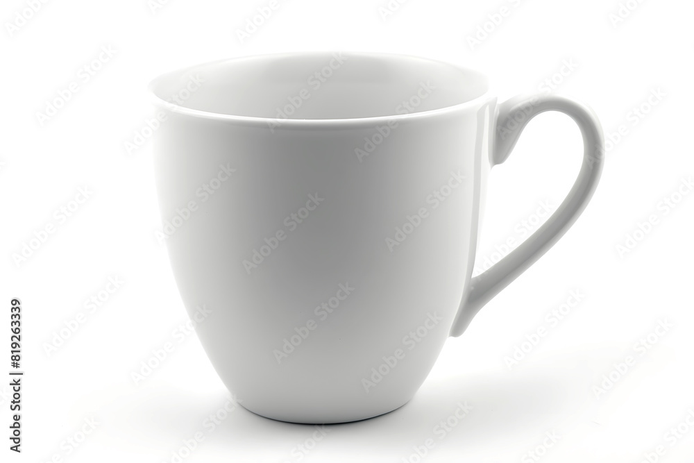 White ceramic cup in isolated white background. Teacup, ceramic mug ...