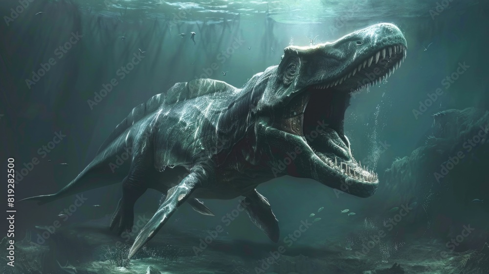 Pliosaurus, marine dinosaur from the Jurassic period. Terrifying marine ...