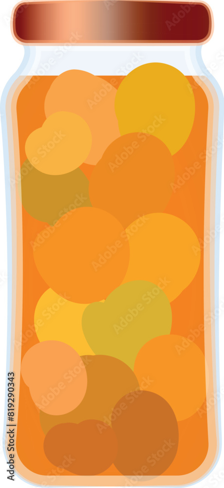 Colorful candy jar vector illustration filled with multicolored sweets ...