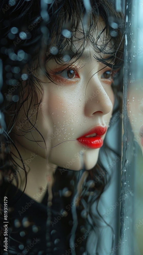 In the quiet moments of solitude, she found solace in her reflection ...