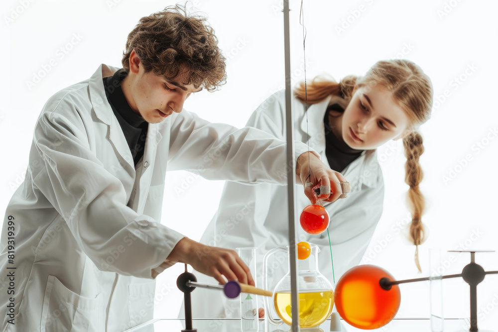 Budding physicists conducting experiments with pendulums and inclined ... Budding physicists conducting experiments with pendulums and inclined ...
