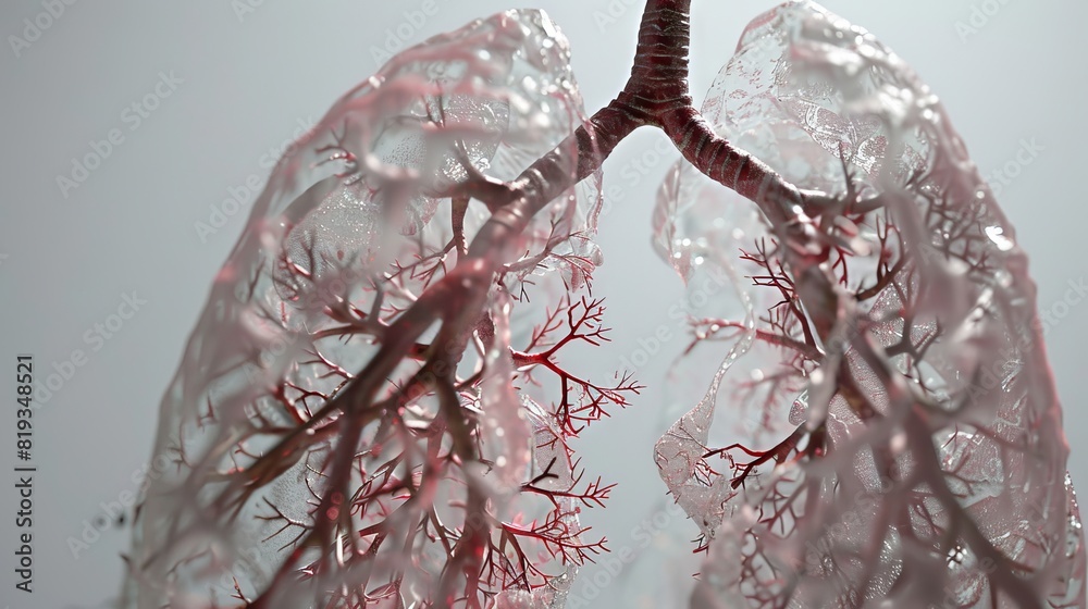 3D rendering illustration of a human lungs. Anatomy of human ...