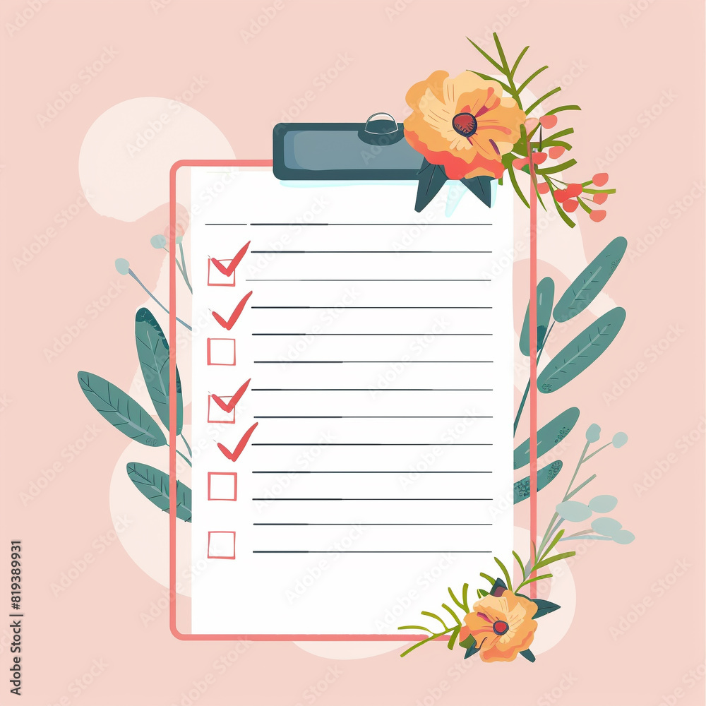 To-do list template with a small illustrated checklist on top and a ...