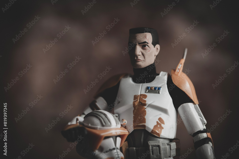 NEW YORK USA, MAY 20 2024: Scene from Star Wars the Clone Wars Clone ...