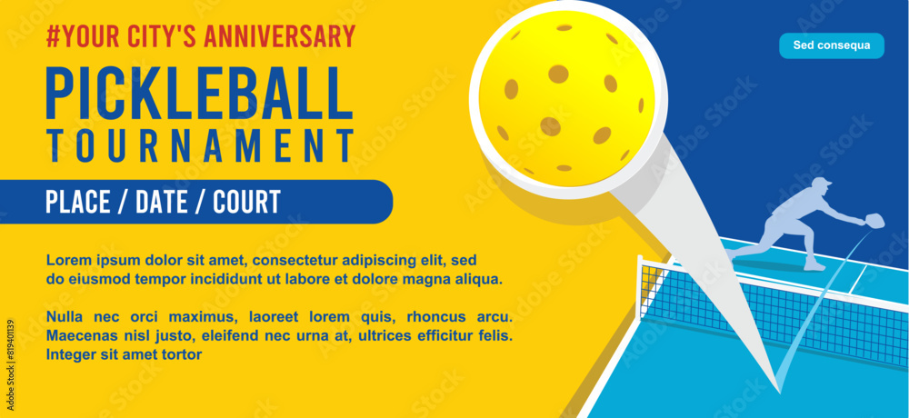 Great simple pickleball poster background design for any media Stock ...