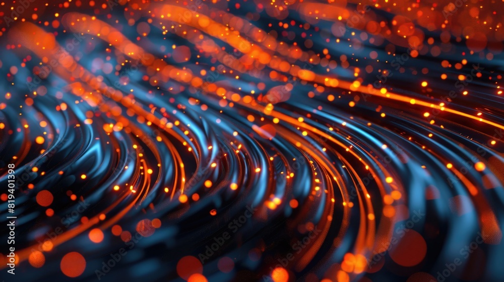 Visible Glowing wires in data cable cross section Stock Illustration ...