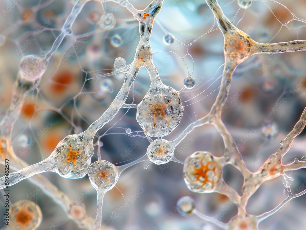 Fungal spores under the microscope resemble delicate filaments ...