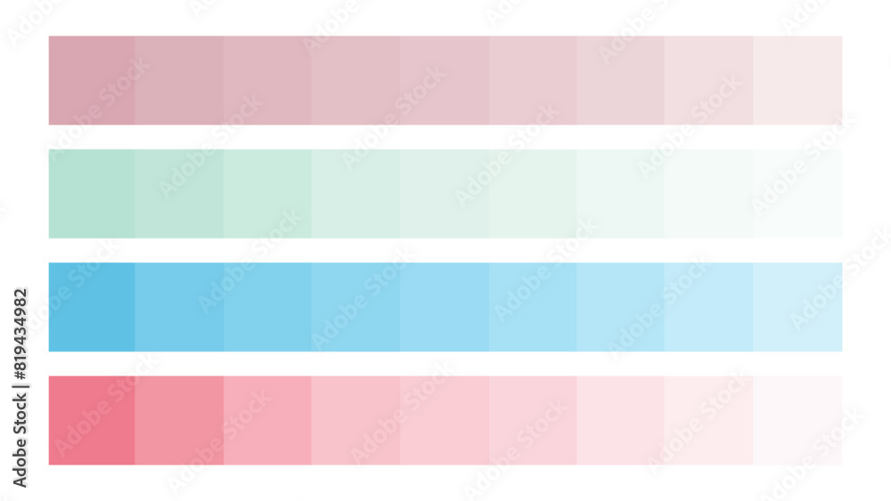 Rosewater, spearmint, cream, hot pink, blue color palette. Set of ...