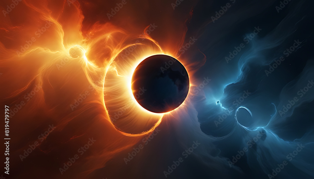 Solar eclipse full moon is an astronomical phenomenon. Realistic ...