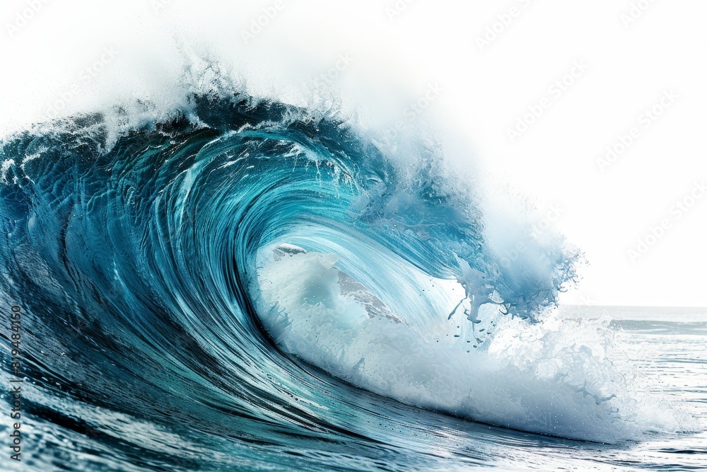 Realistic photograph of a complete Wave Energy,solid stark white ...