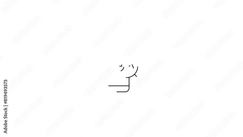 Black line translation and language 4k icon animation on white ...