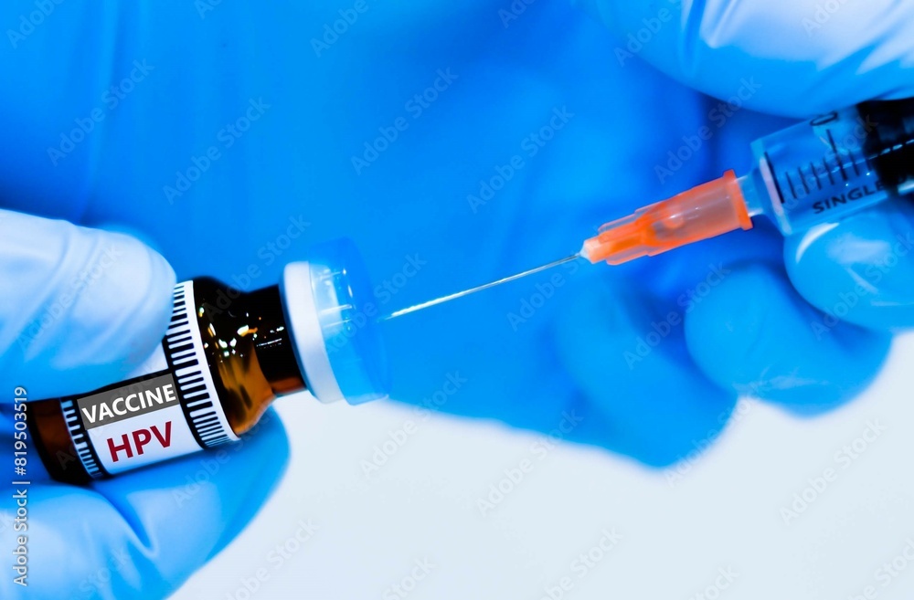 Vaccine bottles and syringes for preventing human papilloma virus (HPV ...