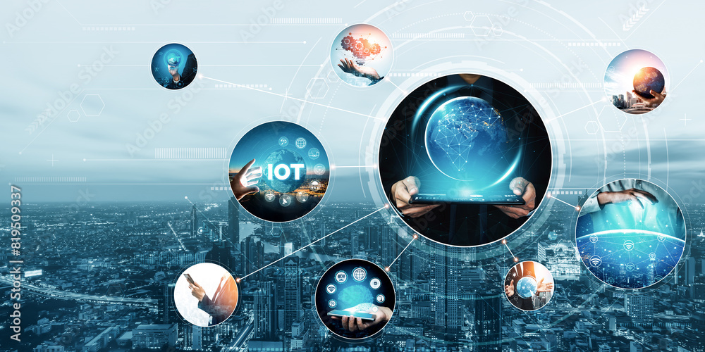 Communication technology , smart connection IOT and people network ...