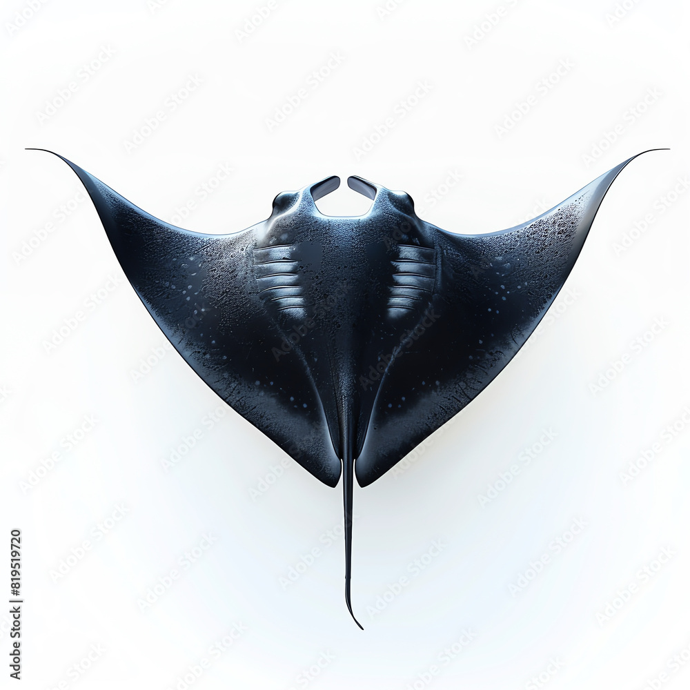 manta ray, graceful manta ray. Clipart, hyper-realistic 3D, isolate on ...