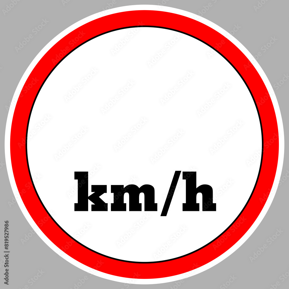 Maximum Speed limit sign blank km h. Isolated road sign icon on white ...