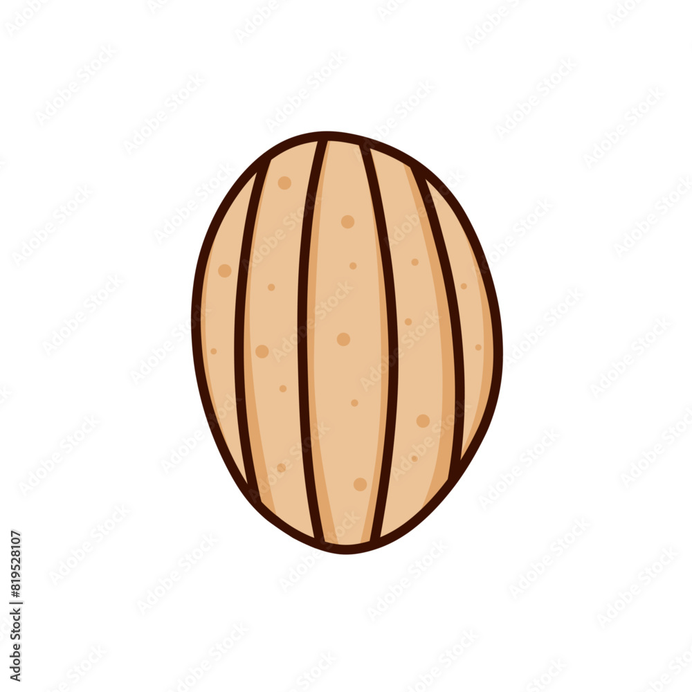 Indonesian kijing sponge cake. Isolated on white. Vector cartoon ...