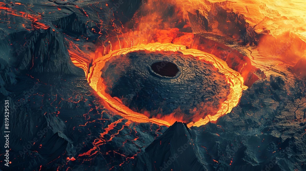 Explore the geometric symmetry of volcanic craters and calderas in your ...