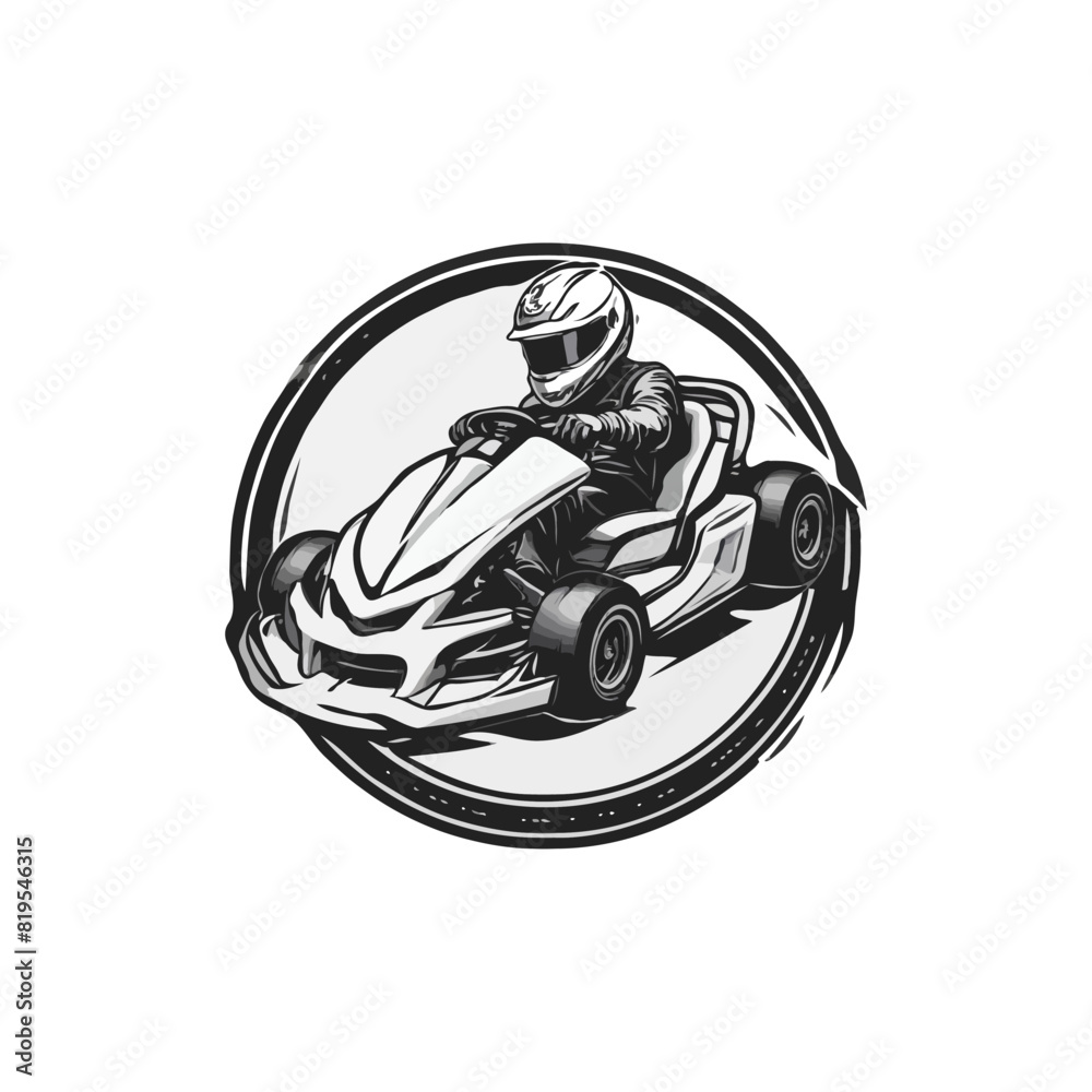 Karting Vector logo design template. Go Kart racing illustration, good ...