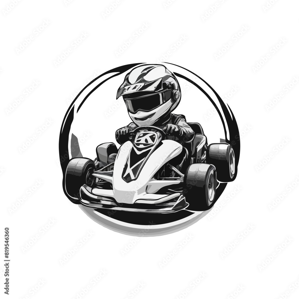 Karting Vector logo design template. Go Kart racing illustration, good ...