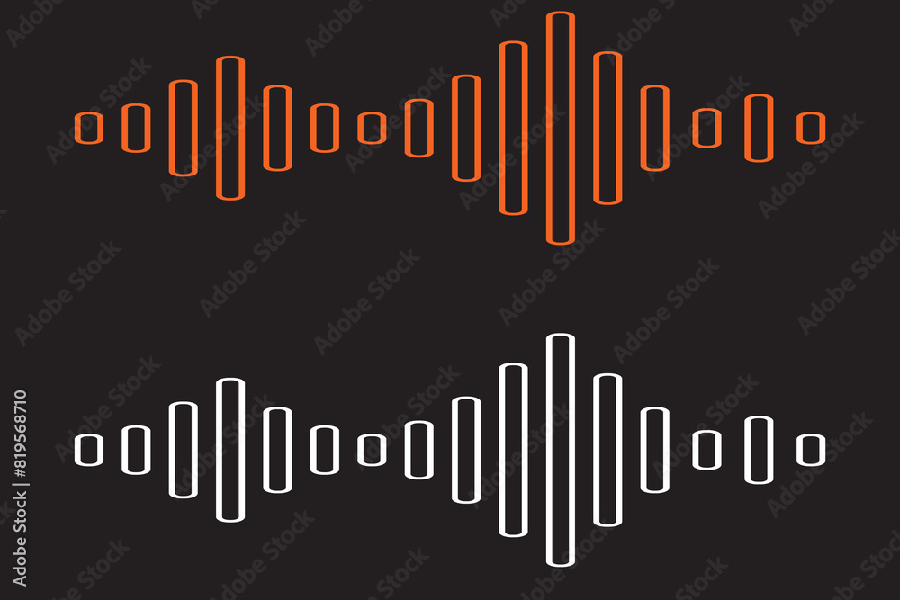 set of Music player sound bar. Audio speech spectrum noise collection ...