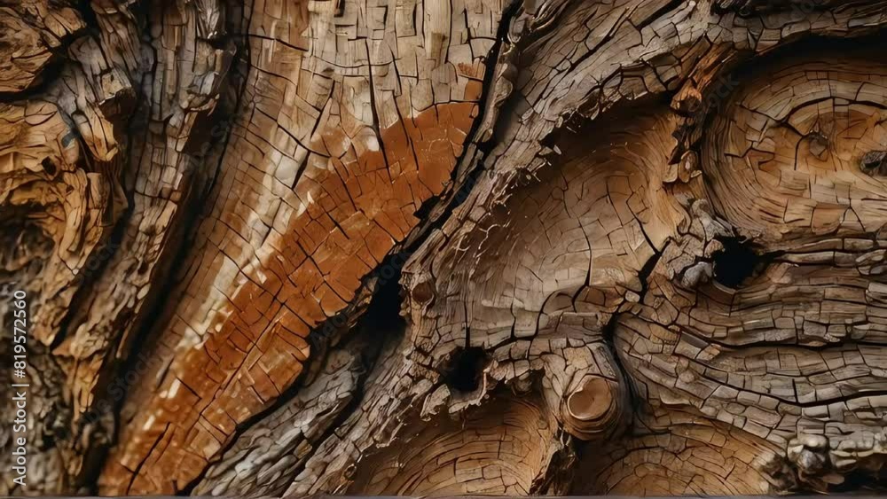 A close-up of a piece of bark from an ancient tree, showcasing the ...