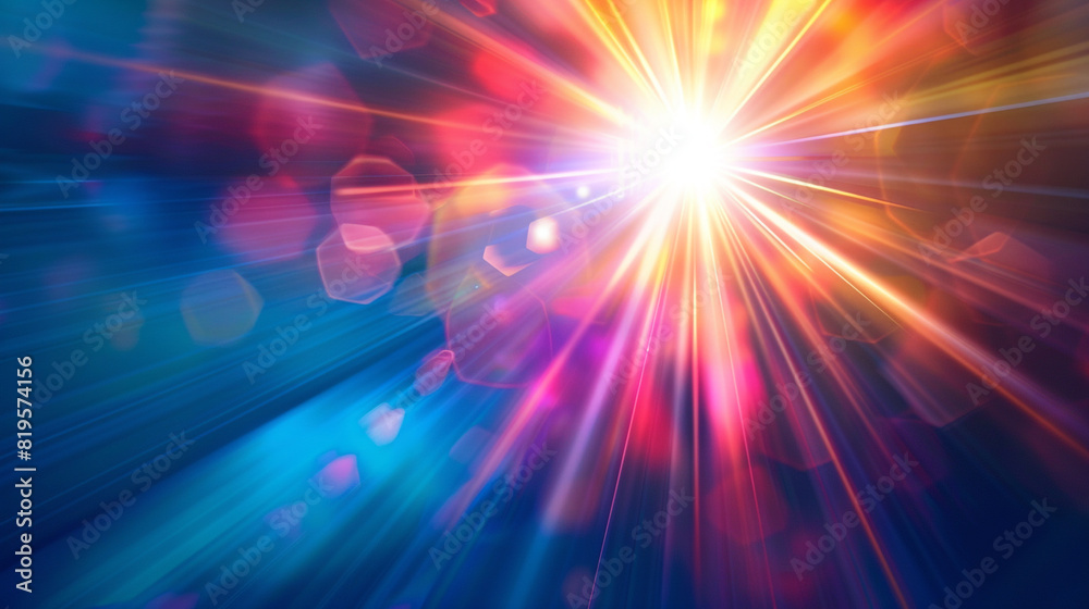 glowing light burst Realistic sun rays. colorful sun ray glow abstract ...