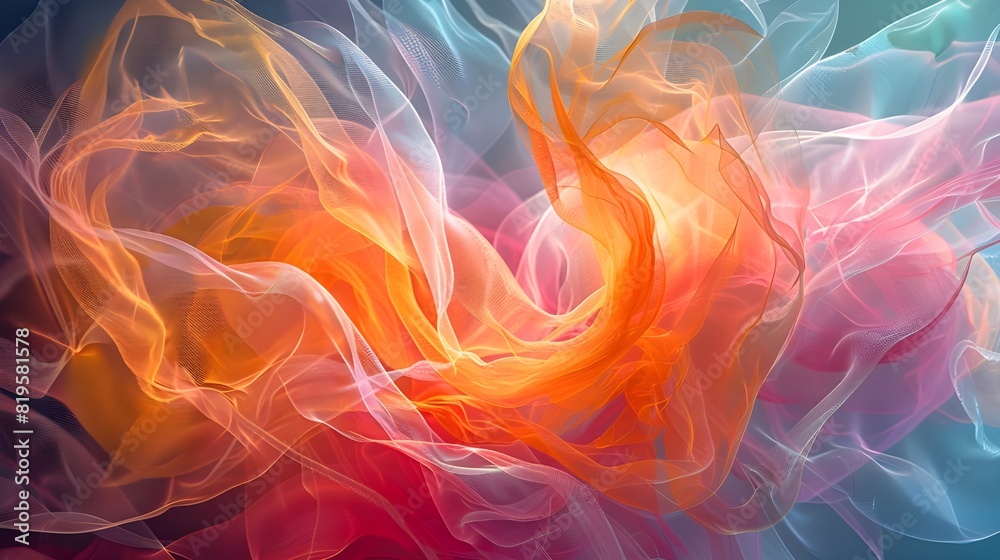 Radiology x-ray illustration, abstract uterus anatomy, surreal smoke ...