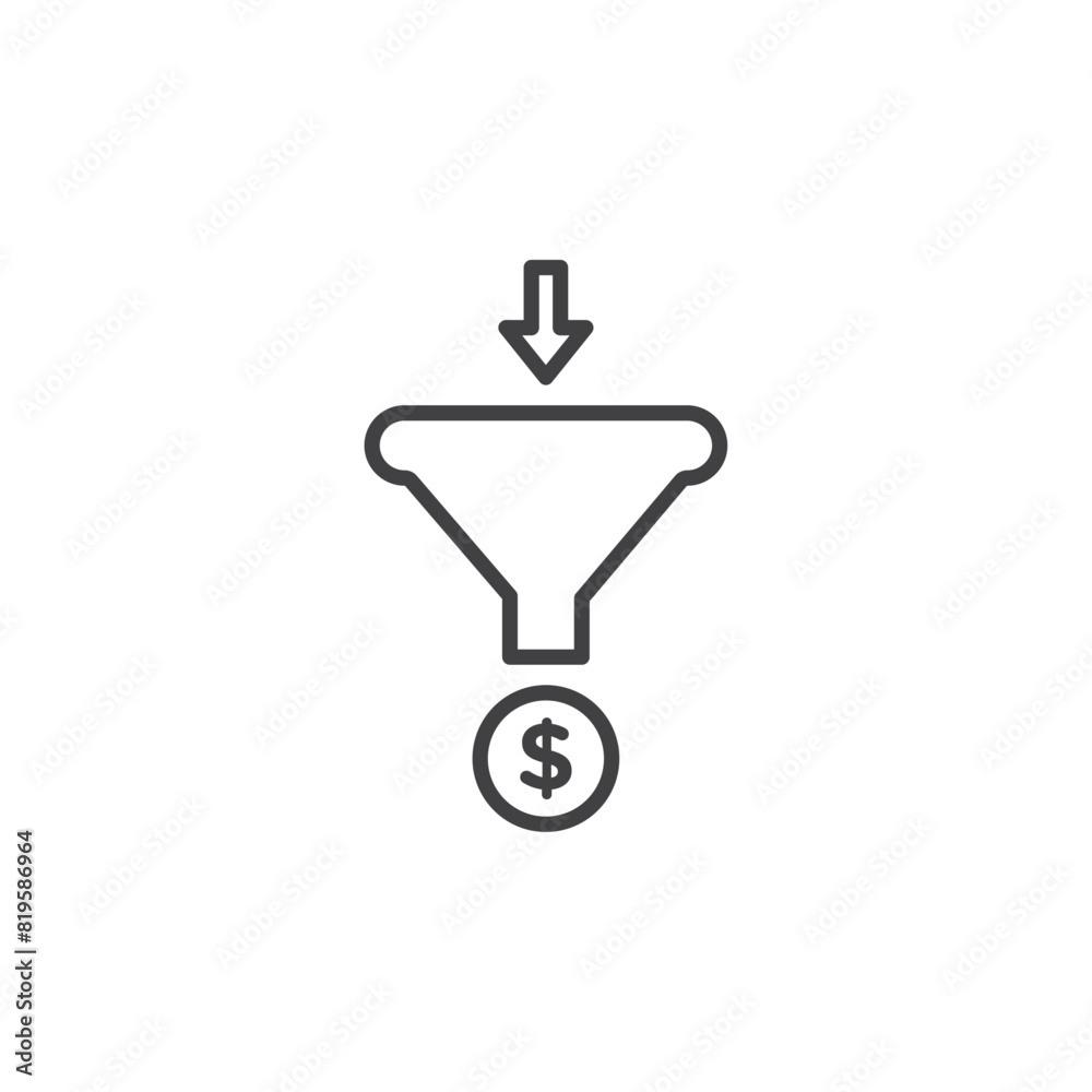 Sales Funnel Icon Set. Conversion Marketing and Lead Funnel Symbols in ...