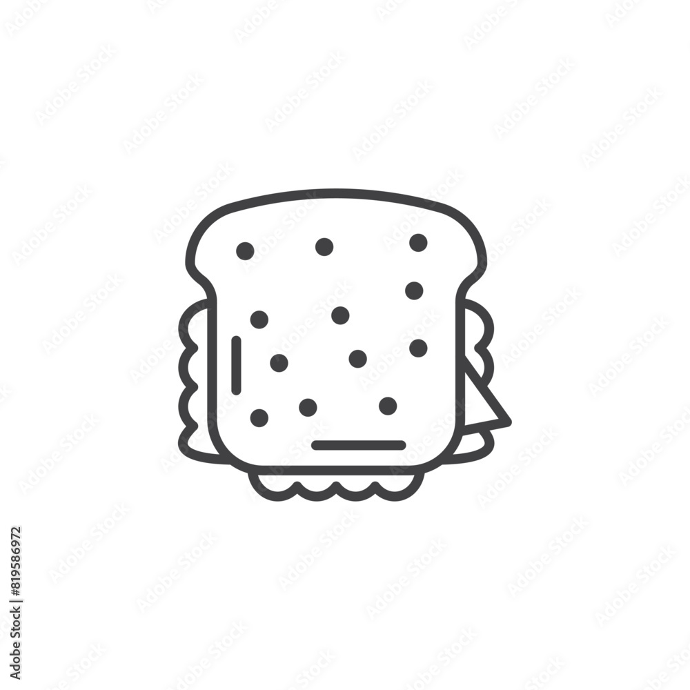 Sandwich Icon Set. Chicken Cheese Bread Toast Symbols in Vector Format ...