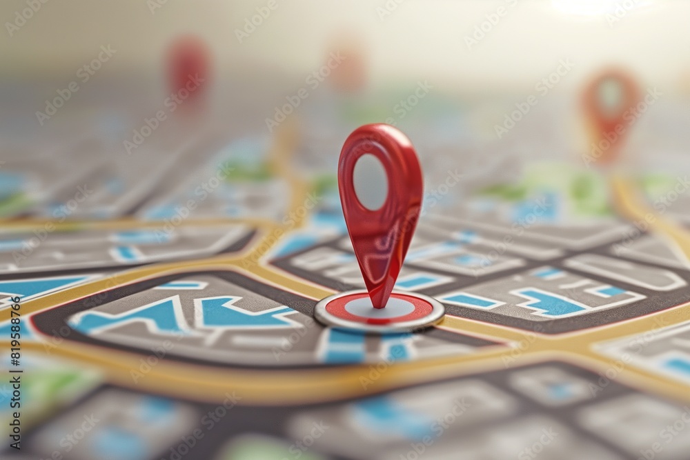 map with gps pin point by generative ai Stock Illustration | Adobe Stock