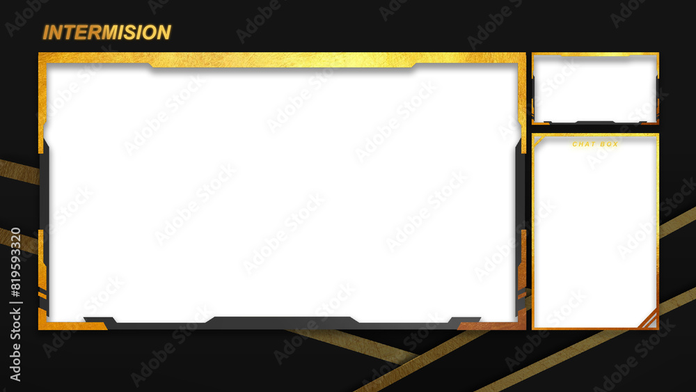 Intermission Golden Black Theme Overlay Template For Streamer Gaming ...