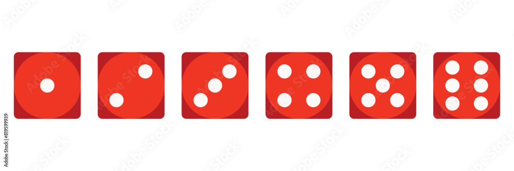 Game dice set isolated on white background. Set of dice in flat and ...