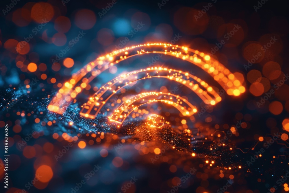 WiFi symbol, internet connection, business, global communication ...