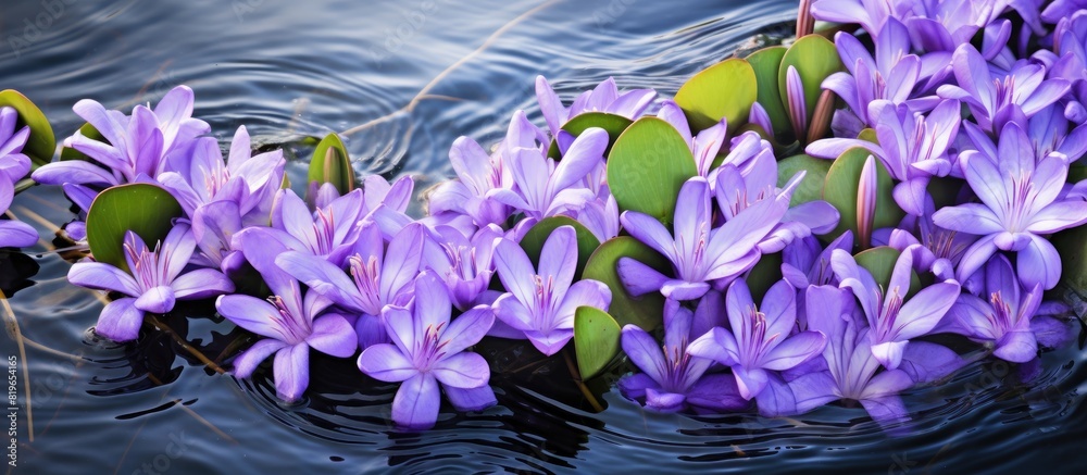 Eichhornia crassipes also known as water hyacinth is a floating ...