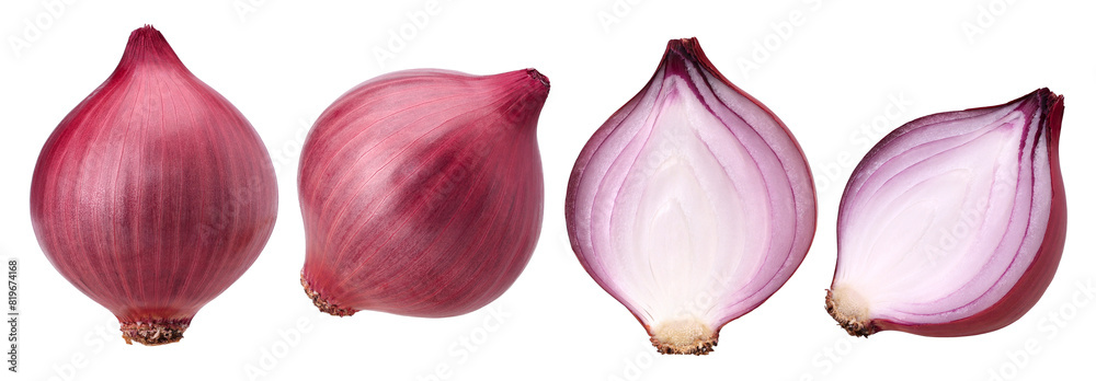 onions (shallots) and half isolated, Onions (shallots) macro studio ...