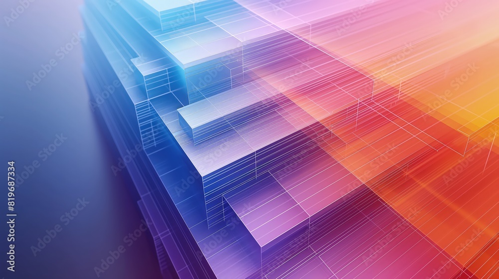 A complex bar graph showing multi-layered data points in a gradient ...