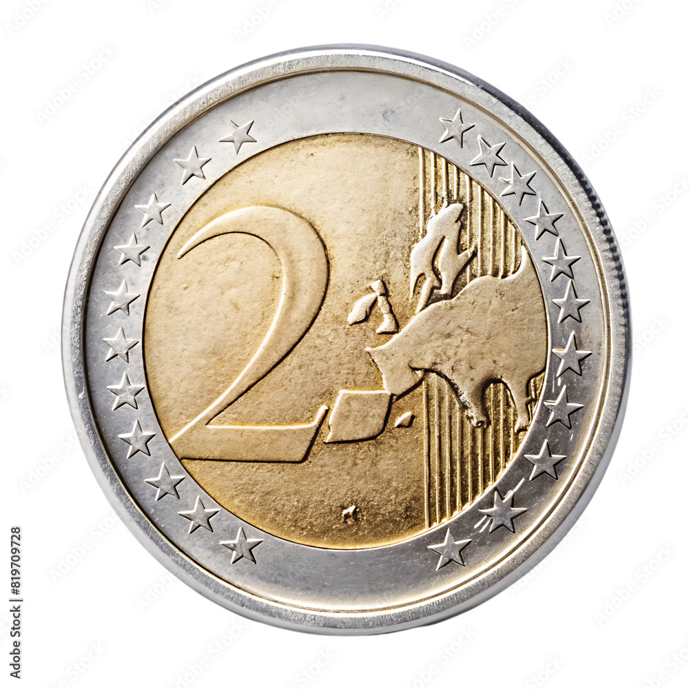 2 euro coin on transparent background Stock Illustration | Adobe Stock