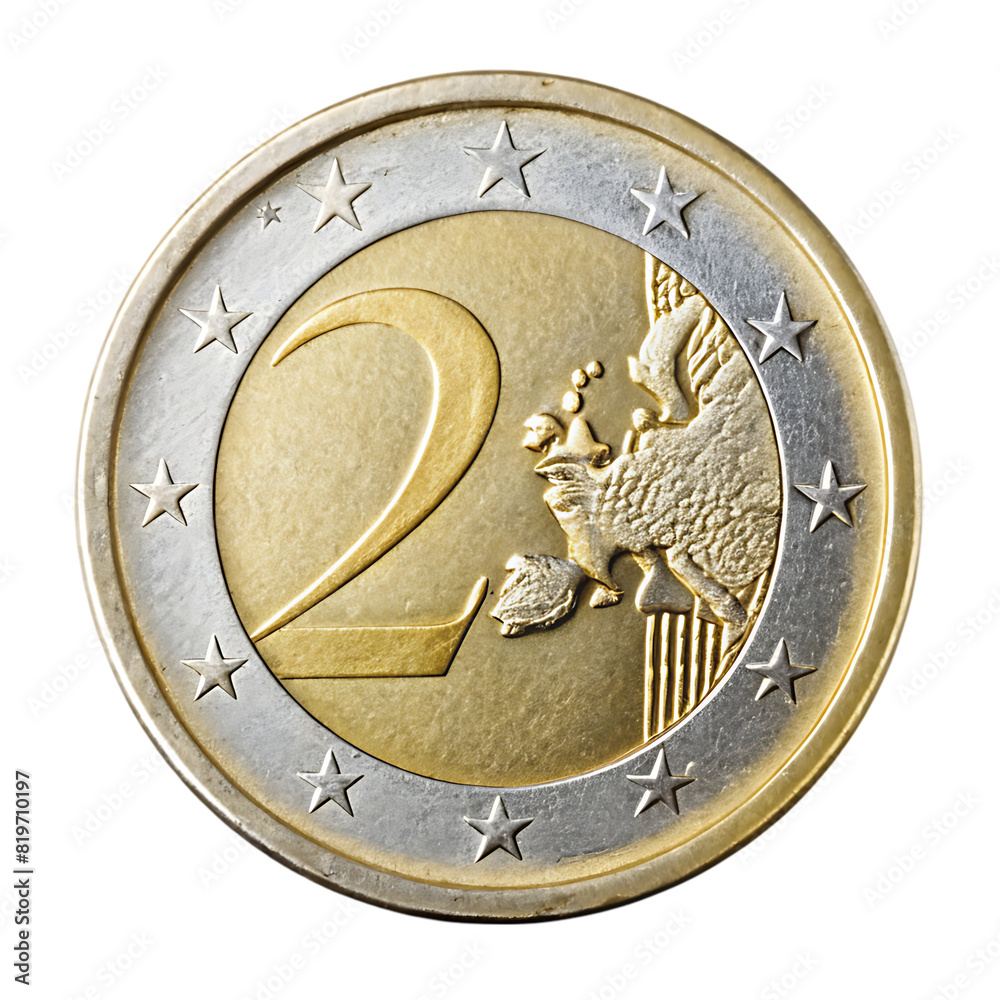 2 euro coin on transparent background Stock Illustration | Adobe Stock