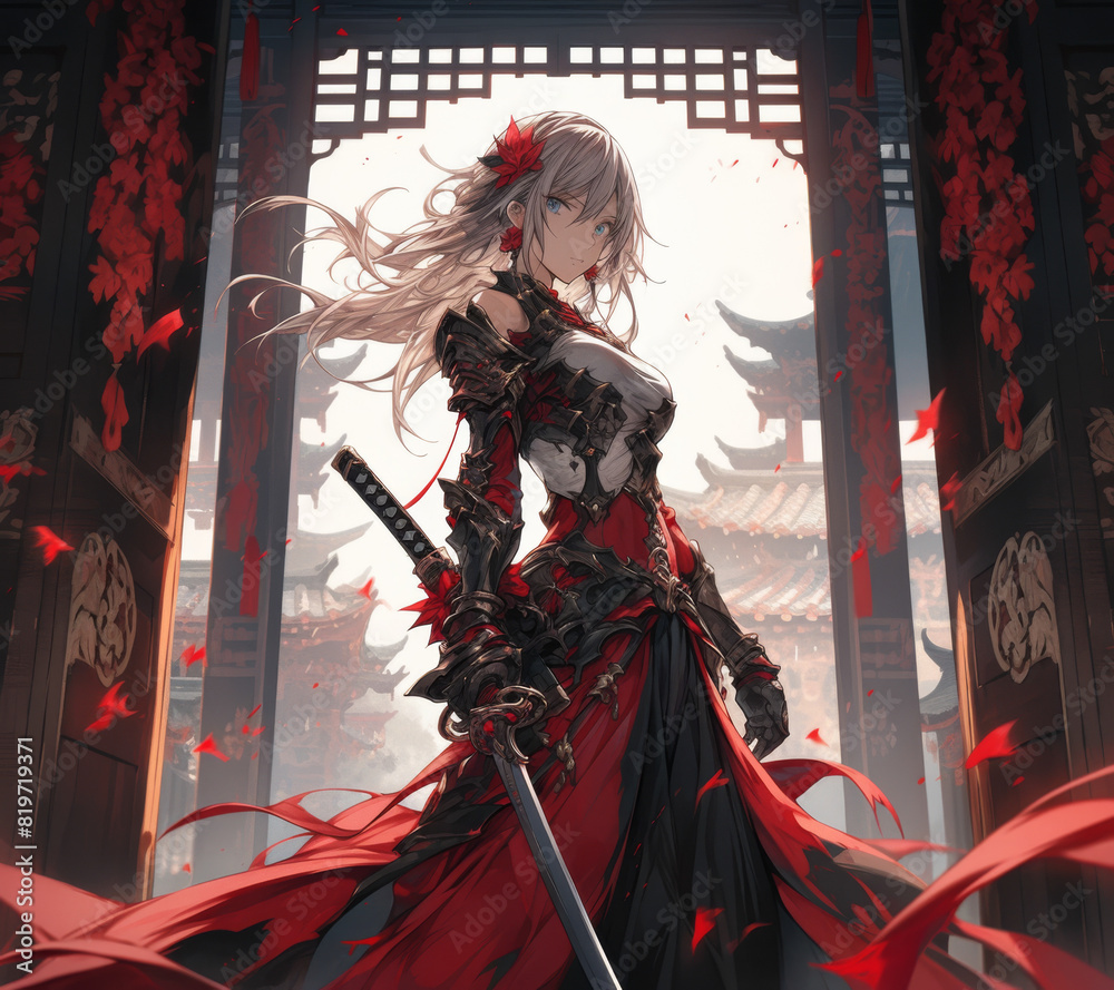 Dragon slayer woman wielding a huge vintage broad sword, fantasy world ...